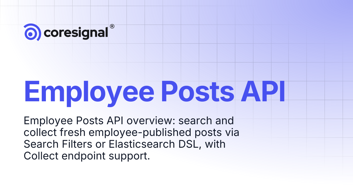 Employee Posts API | Coresignal Docs